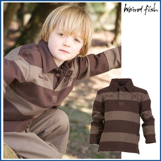 Weird Fish Boys l/s Rugby Shirt with Contrast Panel | Casual Tees Tops ...